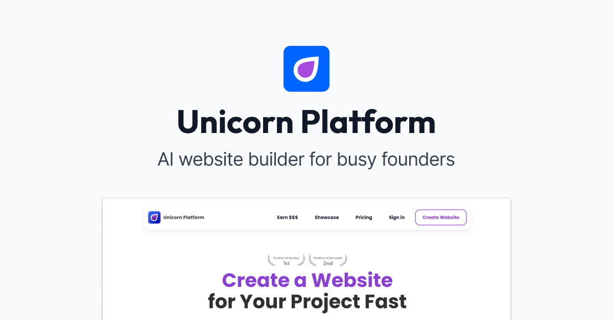 Unicorn Platfrom - Landing Page Builder